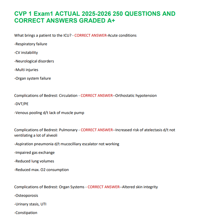 CVP 1 Exam1 2025-2026 250 QUESTIONS AND CORRECT ANSWERS GRADED A+ ...