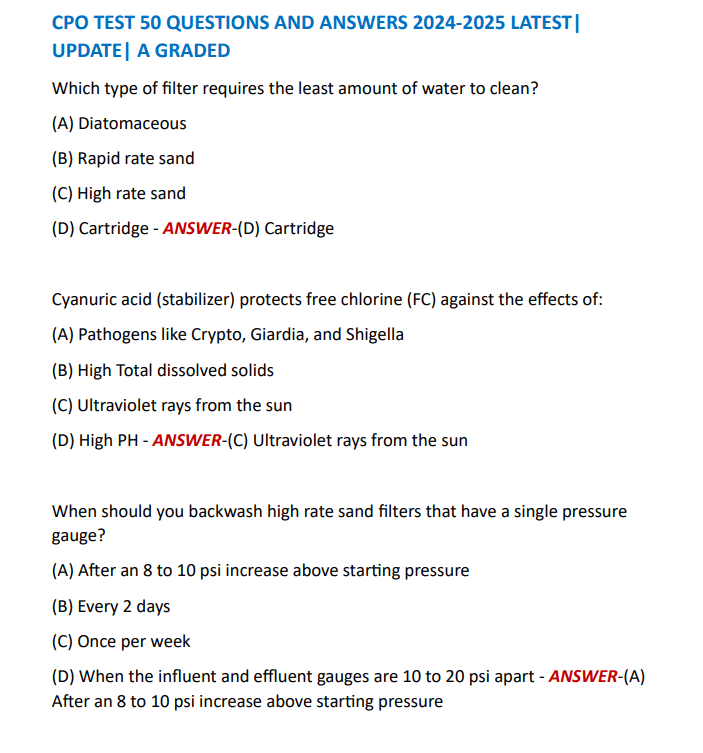 CPO TEST 50 QUESTIONS AND ANSWERS 2024-2025 LATEST| UPDATE| A GRADED ...