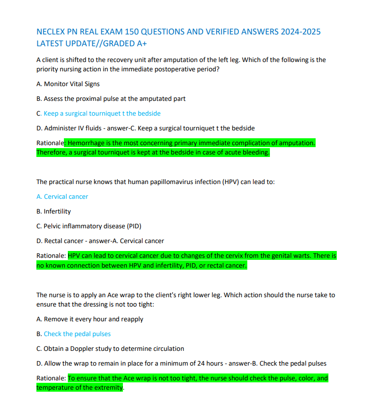 Pass with confidence using the NCLEX PN 150 Questions and Answers ...