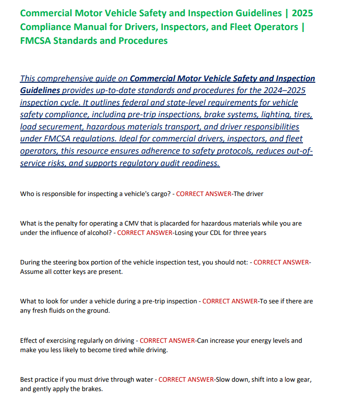 Commercial Motor Vehicle Safety and Inspection Guidelines | 2025 ...